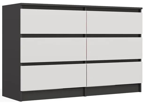Komoda MALWA M6 120 - antracit + bílá