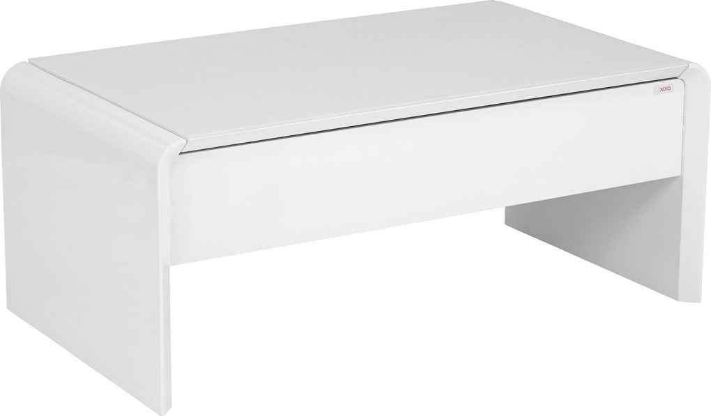 XXXLutz KONFERENČNÍ STOLEK, bílá, sklo, kompozitní dřevo, 110/60/45-71 cm Xora - Konferenční stolky - 002809001701