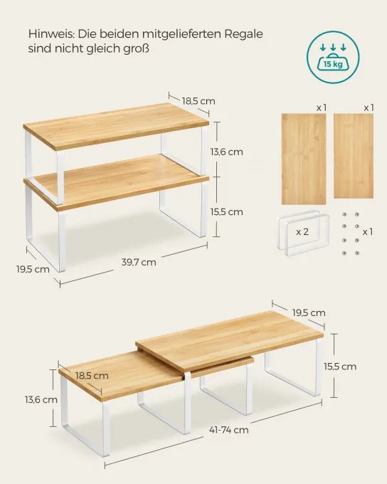 Set 2 kuchyňských polic KCS200W01