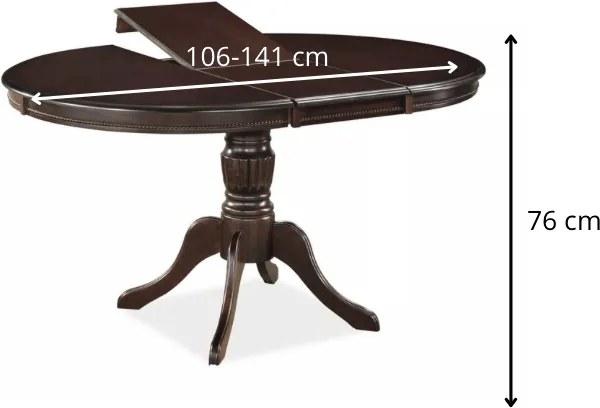 Kulatý jídelní stůl Olivia 106/141 cm ořech