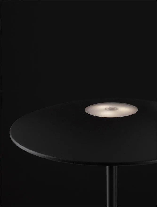 NV 9492441 Venkovní stolní lampa FABIO černý litý hliník a matný akryl LED 2W 3000K 5V DC 83st. IP54 vypínač na těle / USB kabel - NOVA LUCE