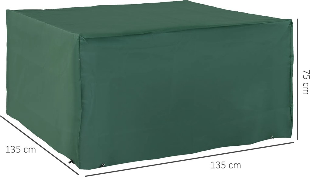 Outsunny ochranný obal na zahradní nábytek 600D-Oxford zelený 135x135x75 cm voděodolný a odolný proti UV záření | Aosom.de
