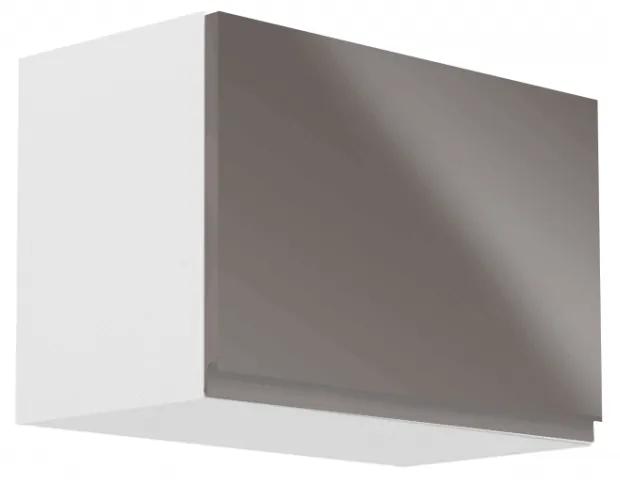 TEMPO Horní skříňka, bílá / šedý extra vysoký lesk, AURORA G60K