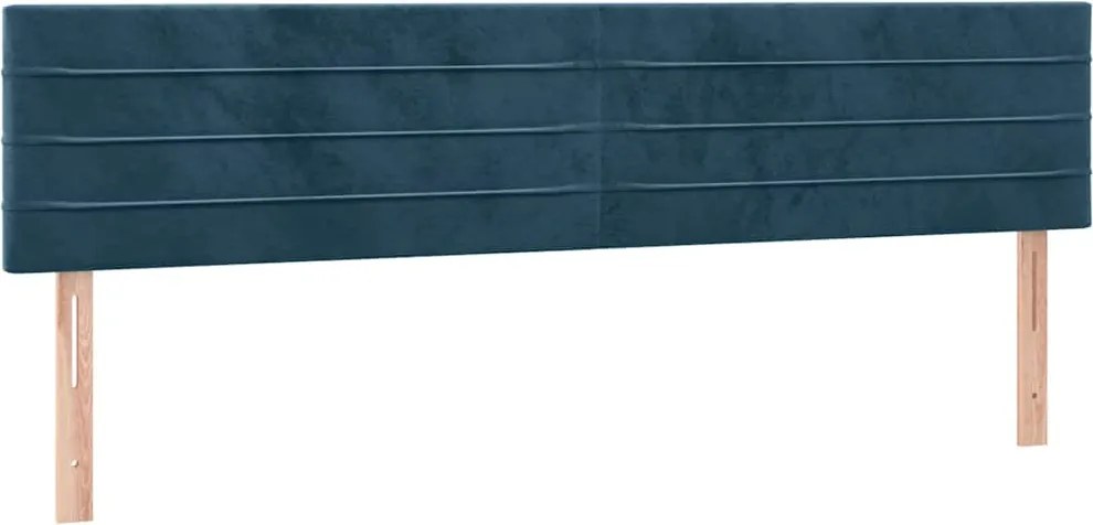 Box spring postel s matrací a LED tmavě modrá 200x200 cm samet 3134487