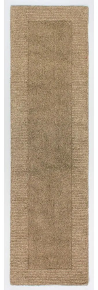 Hnědý vlněný běhoun Flair Rugs Siena, 60 x 230 cm