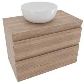 Koupelnová skříňka 2 zásuvková s krycí deskou Naturel Savona 78x53x44,8 cm dub Halifax mat SAVONA280DHD