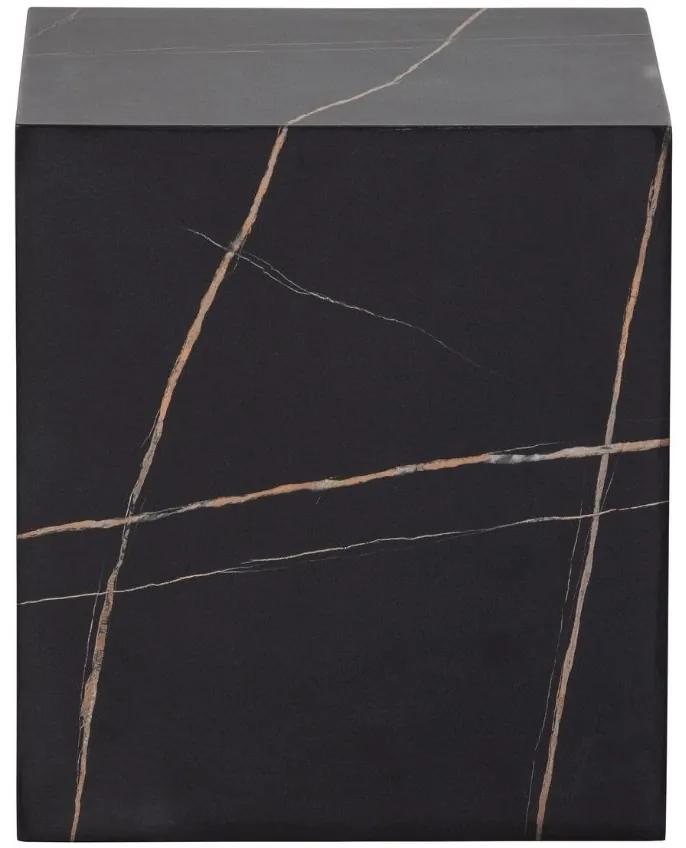 Hoorns Černý mramorový odkládací stolek Benou 40 x 40 cm