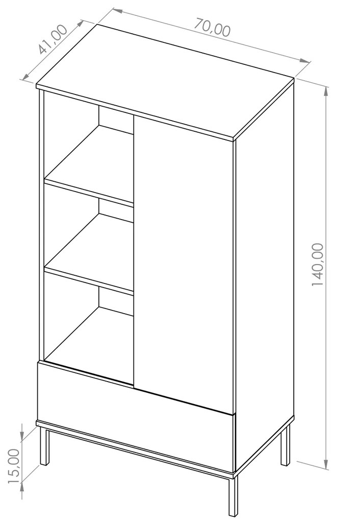 Gib Meble Regál Querty R70 Barva: Hickory