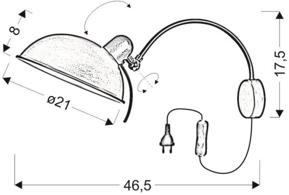 Nástěnná lampička NORA 1xE14/40W/230V