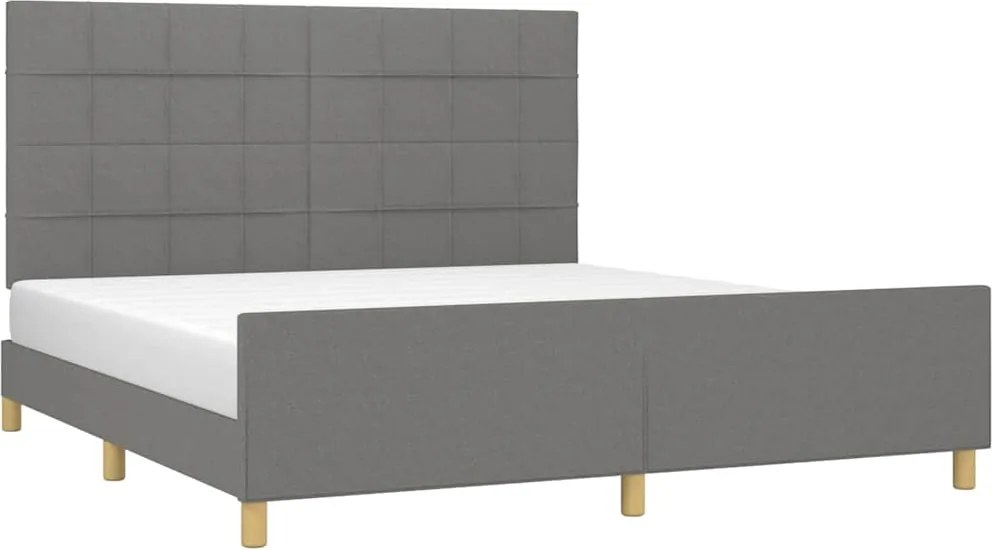 Rám postele bez matrace tmavě šedý 160 x 200 cm textil 3125066