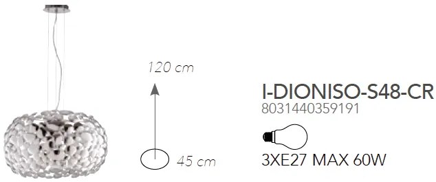 Faneurope I-DIONISO-S48-CR moderní závěsné svítidlo