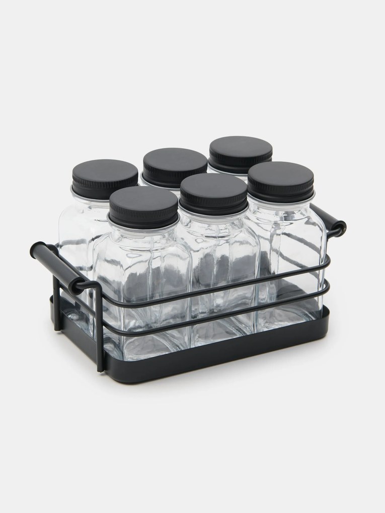 Sinsay - Sada nádob na potraviny s podstavcem 6 pack - černá
