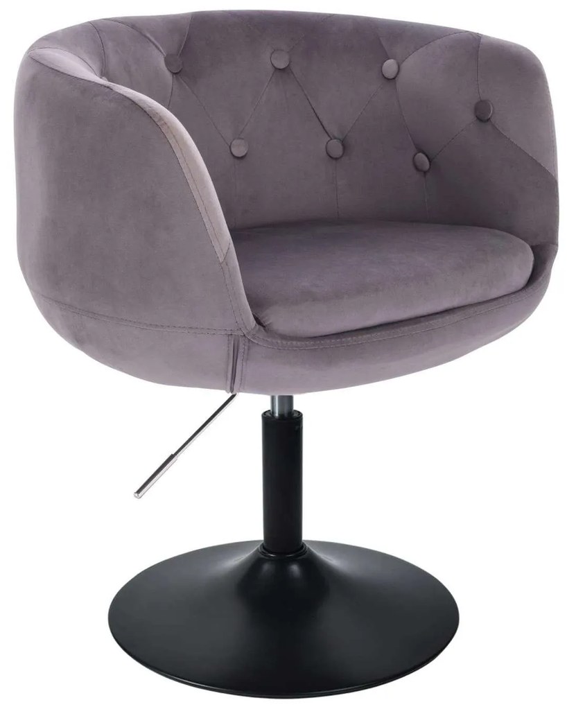 LuxuryForm DESIGN Křeslo MONTANA VELUR na černém talíři - šedé