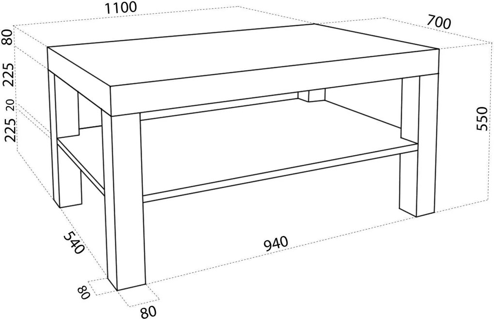 Konferenční stolek NOE sklo (na výběr více variant)