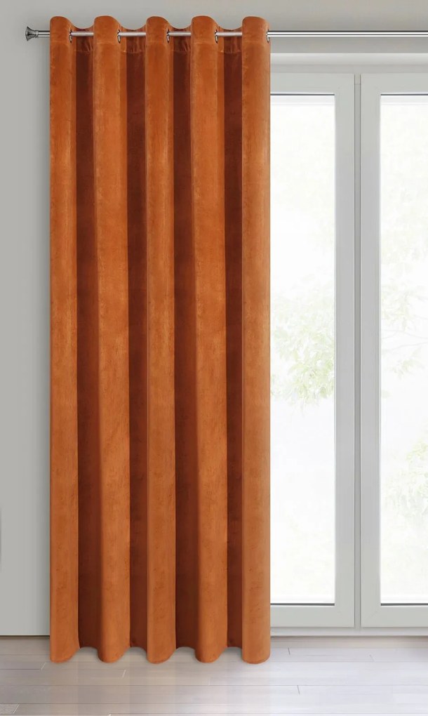 ZATEMŇOVACÍ ZÁVĚS NA KROUŽCÍCH VILLA 140X250 CM ORANŽOVÁ