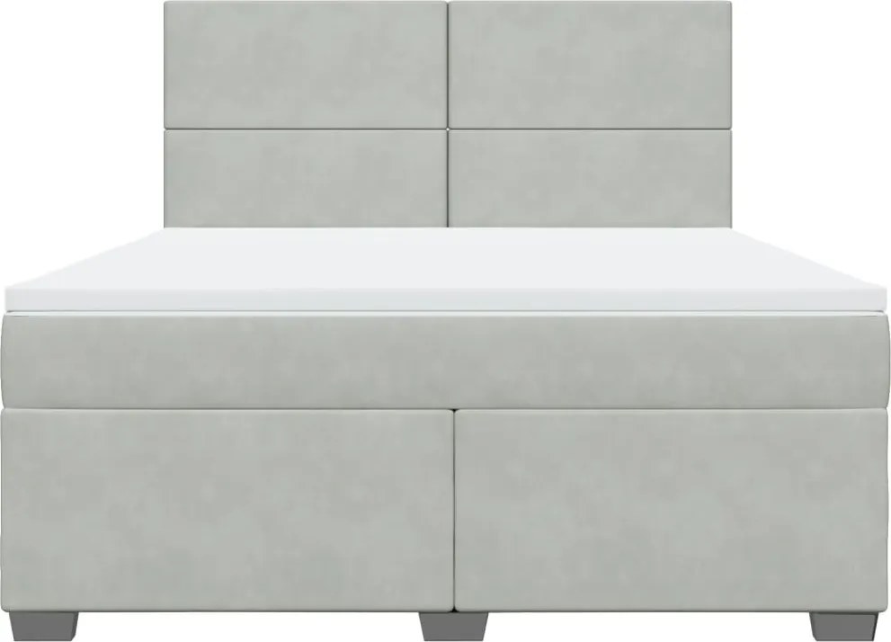 Box spring postel s matrací světle šedá 180x200 cm samet 3293272