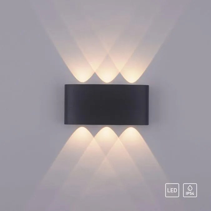 PN 9488-13 CARLO LED nástěnné svítidlo, 6-bodovkové, antracit, venkovní a vnitřní, dekorativní 3000K - PAUL NEUHAUS
