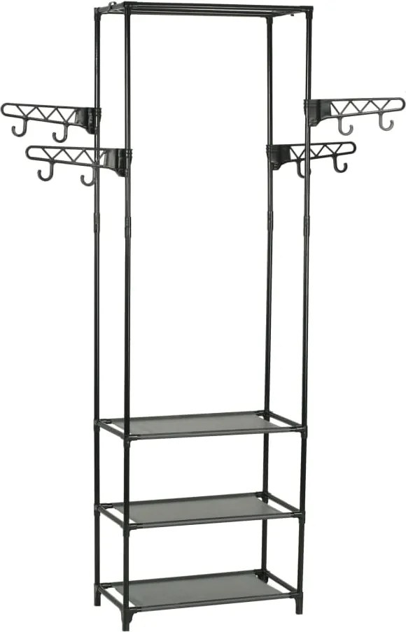 Stojan na oblečení ocel a netkaná textilie 55x28,5x175 cm černý 245742