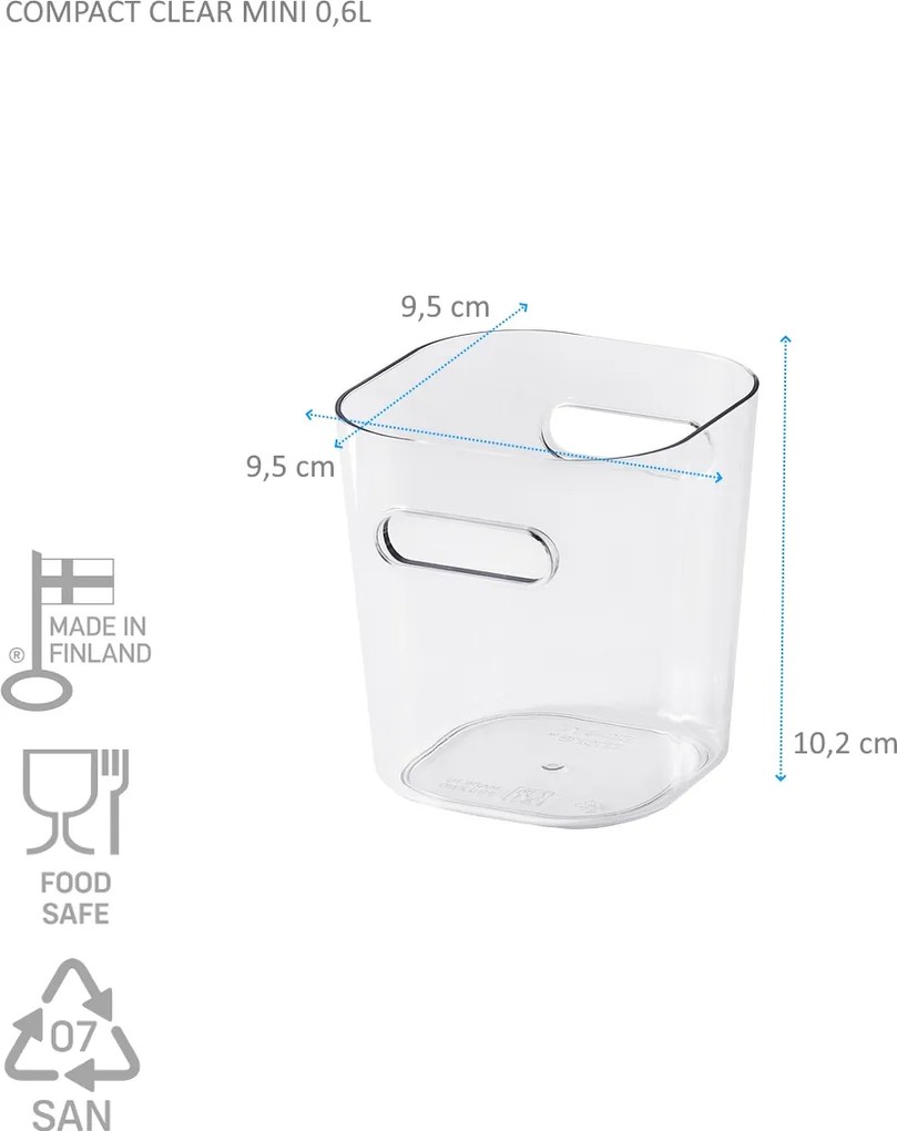 SMARTSTORE Organizér CompactClear, 0,6l (mini), 9,5 x 9,5 x 10,2 cm