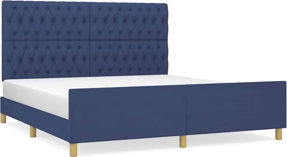 Rám postele s čelem modrý 180x200 cm textil 3125322