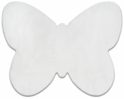 Koberec protiskluzový SHAPE 3150 Motýl Shaggy - sloní kost plyš