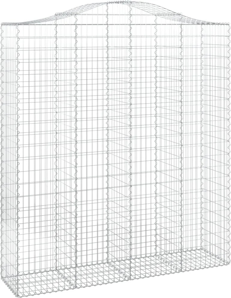 Klenuté gabionové koše 4 ks 200x50x220/240cm pozinkované železo 3145768