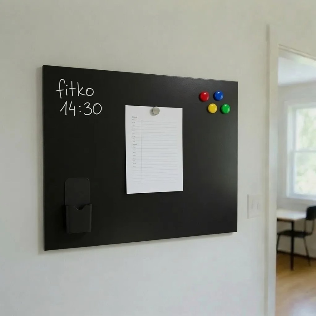 Toptabule.sk Bezrámová magnetická popisovací tabule ČERNÁ 60x60 cm