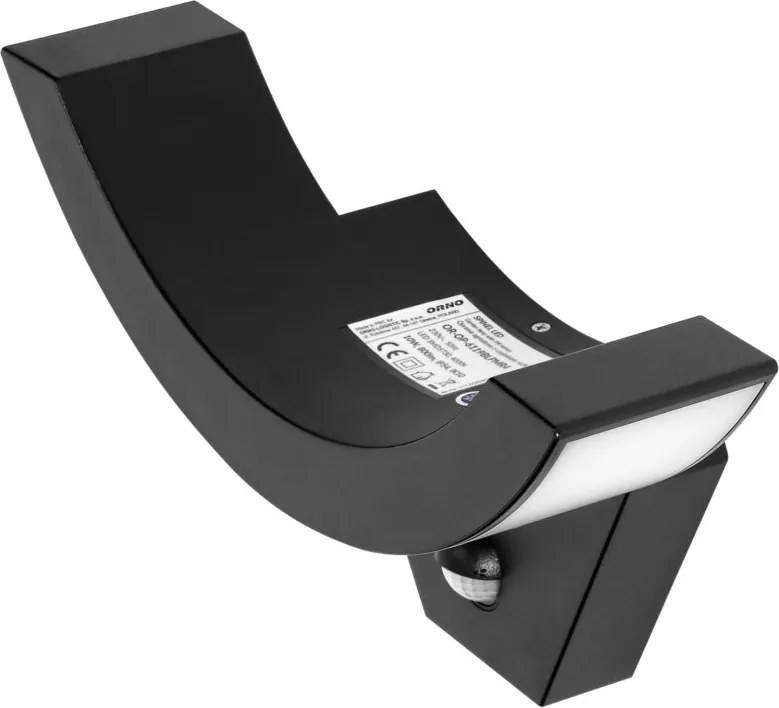 Venkovní svítidlo nástěnné s PIR IP54 ORNO OR-OP-6119BLPMR4, černá