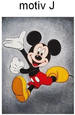 Diamantové malování - Mickey, Minnie (čtvercové diamanty) Motiv: J, Rozměr: 35x45 cm