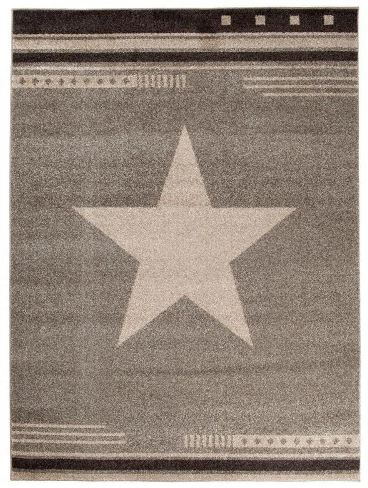Kusový koberec Hvězda hnědošedý 120x170cm