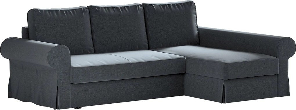 Potah na pohovku IKEA Backabro rozkládací se šezlongem barva šedá látka sametová
