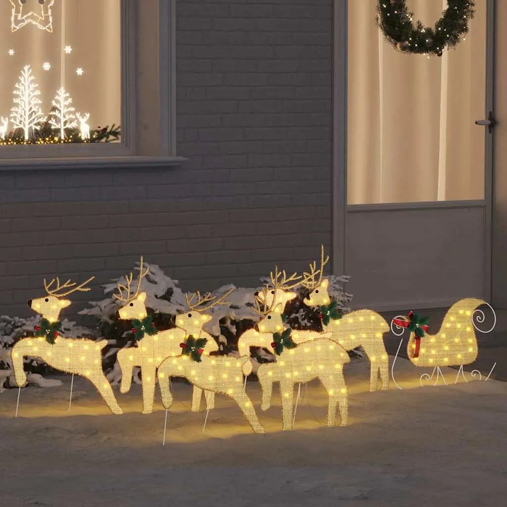 LED Sobové 7 ks Zlatá 43 x 18 x 66 cm textil 3385890