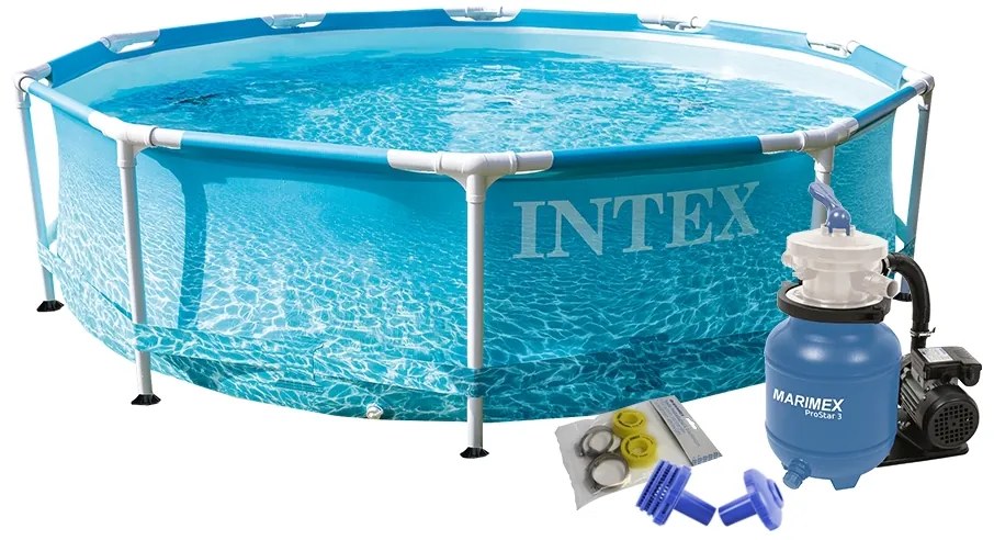 Intex | Bazén Florida 3,05x0,76 m s pískovou filtrací - motiv BEACHSIDE | 19900114