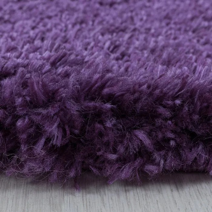 Vopi | Kusový koberec Fluffy shaggy 3500 lila - Kruh průměr 120 cm