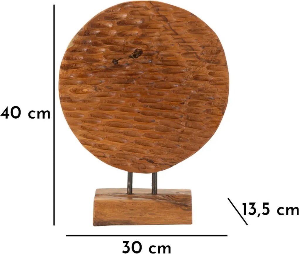 Dekorativní soška Coin 40 cm z masivu hnědá
