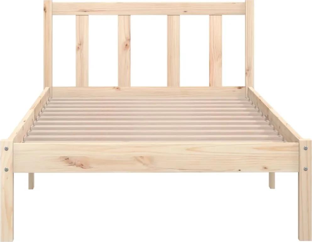vidaXL Rám postele masivní borovice 75 x 190 cm malé jednolůžko [810042] Barva: Bílá
