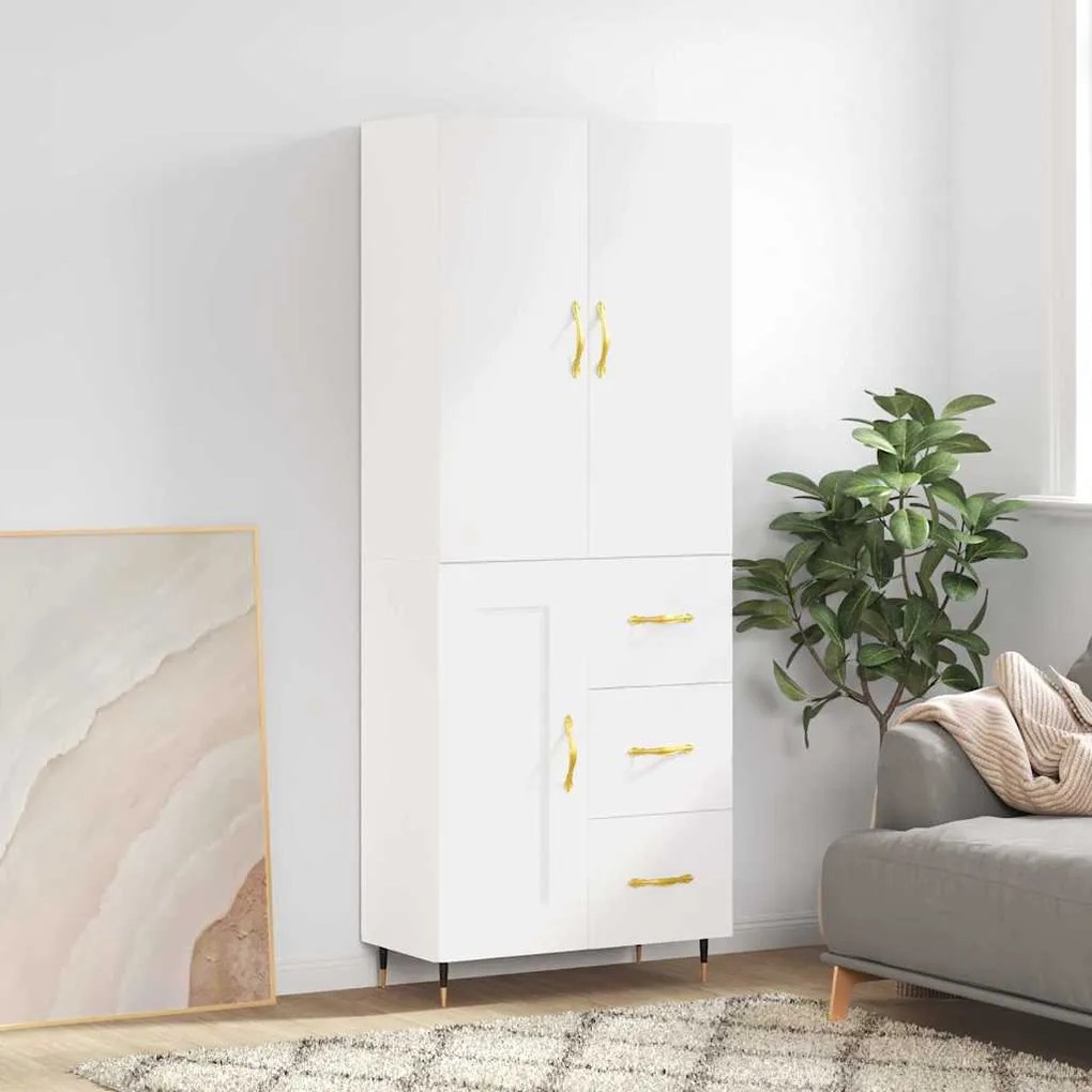Skříň highboard bílá 69,5 x 34 x 180 cm kompozitní dřevo 3195995