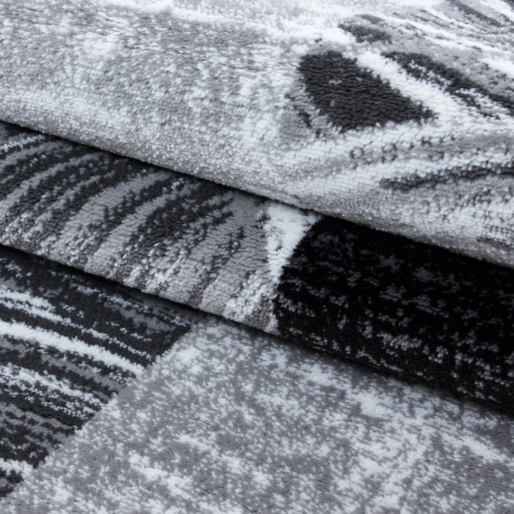 Ayyildiz, Kusový koberec Parma 9220 black, 200x290, šedá, chodba / předsíň