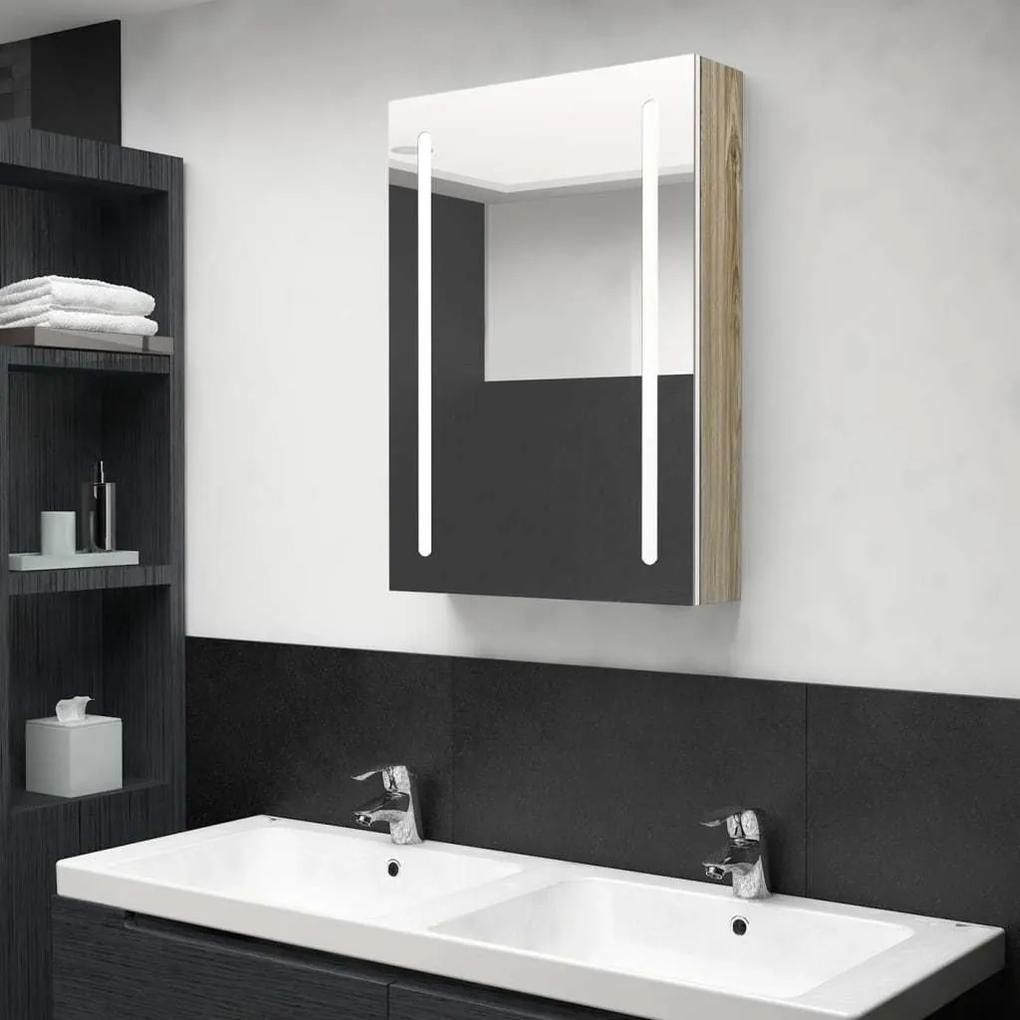 vidaXL LED koupelnová skříňka se zrcadlem 50 x 13 x 70 cm [326498] Barva: Zářivě šedá