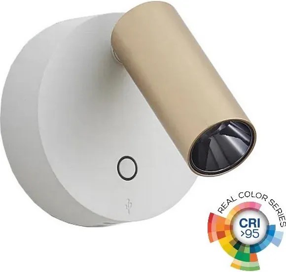 Ideal Lux - LED Stm nástěnné bodové svítidlo ELF LED/3W/230V CRI 95 zlatá/bílá