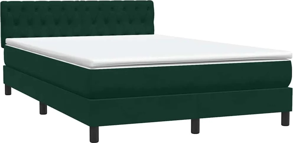 Box spring postel s matrací tmavě zelená 160x220 cm samet 3316554