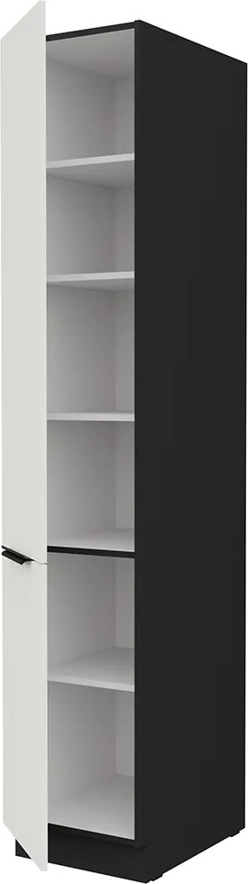 ARIA wb | vysoká skříňka 40 DK-210 2F potravinová s policemi | 40 cm | ANTI FINGERPRINT povrch | černá/bílá
