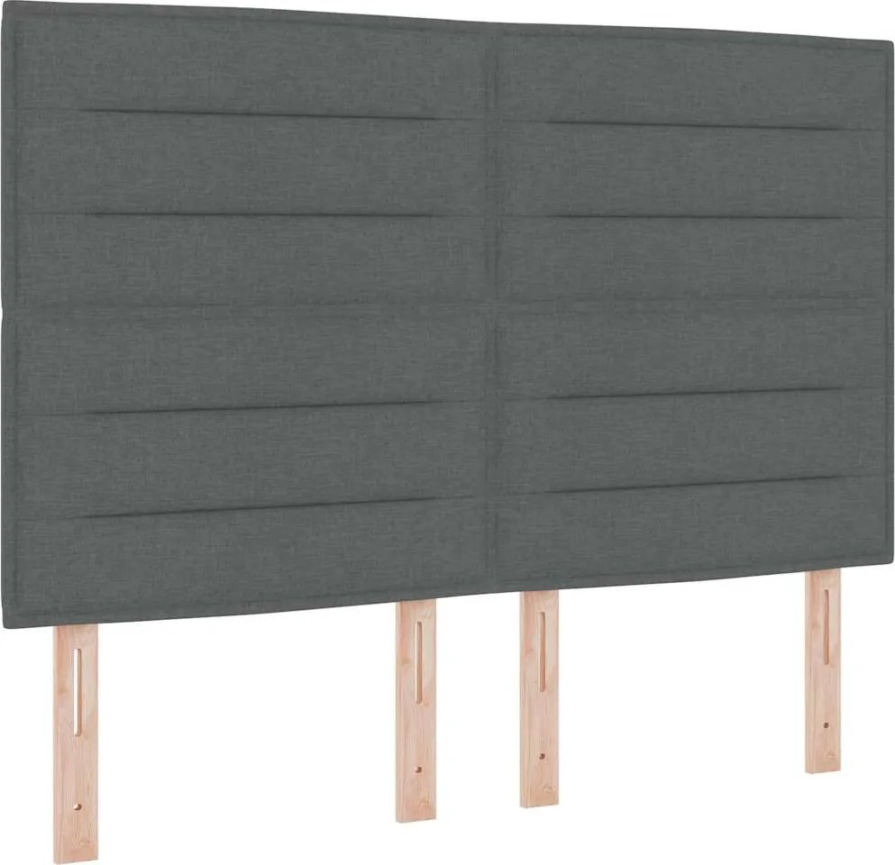 Rám postele s čelo Tmavě šedá 140 x 200 cm textil 3344656