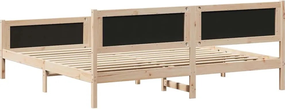 Rám postele s čelo Taupe 200 x 200 cm Masivní borové dřevo 3394271