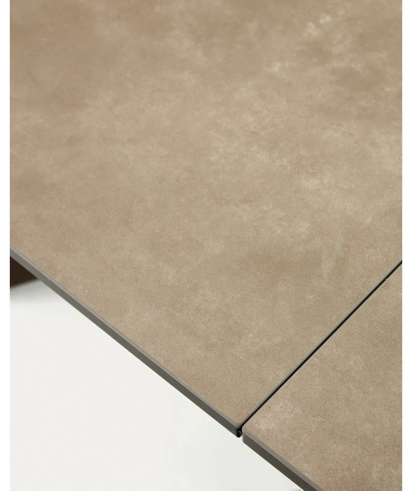 Hnědý rozkládací jídelní stůl s keramickou deskou 90x160 cm Atminda – Kave Home