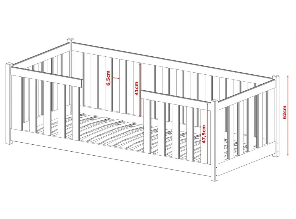 Legno Dětská postel Felix grafit Rozměr (cm): 80x200