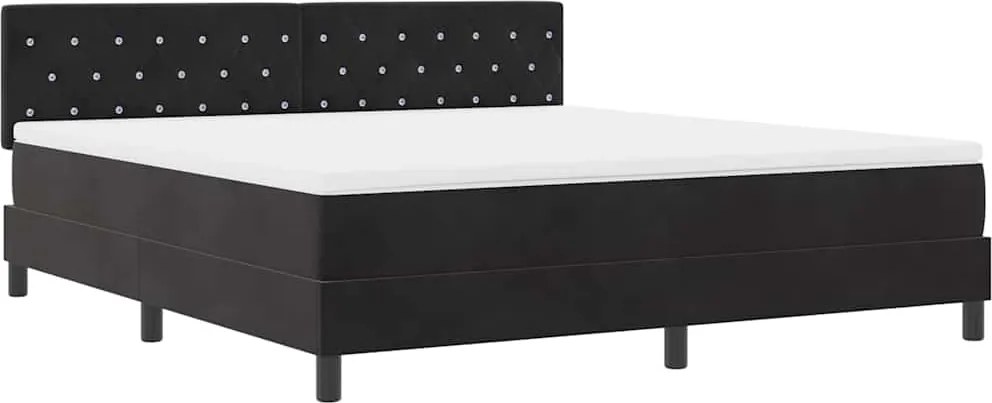 Postel s boxspringem s matrací s čelo Černá 180 x 200 cm samet 3339124