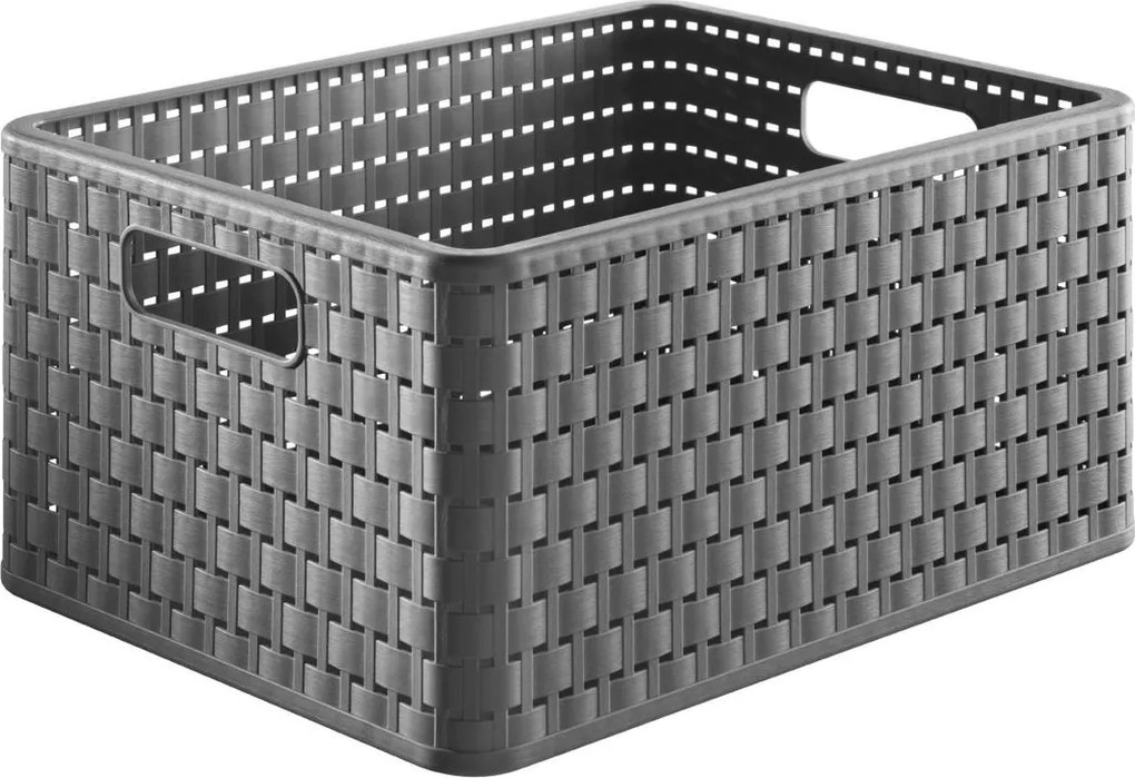 Rotho COUNTRY Úložný box, 36,8 × 27,8 × 19 cm, 18 l, antracit