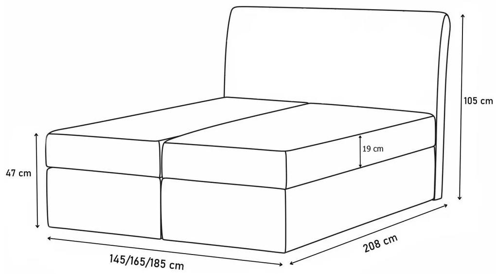Manželská postel MONA včetně matrace, 180x200, Cosmic 100/Cosmic 160
