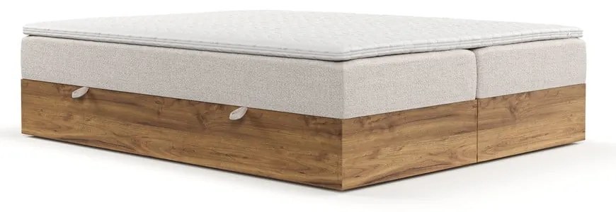 Boxspring postel s úložným prostorem v béžovo-přírodní barvě 140x200 cm Faro – Maison de Rêve